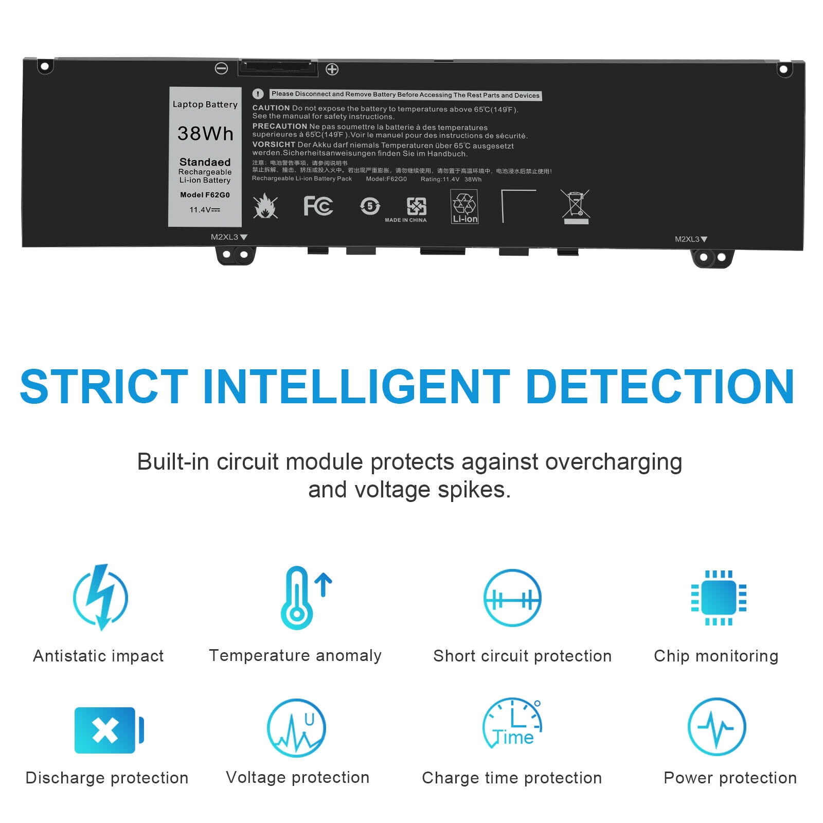 For Dell Inspiron Battery 13 7000 7370 7380 7386 5370 7373 2-IN-1 RPJC3 ...