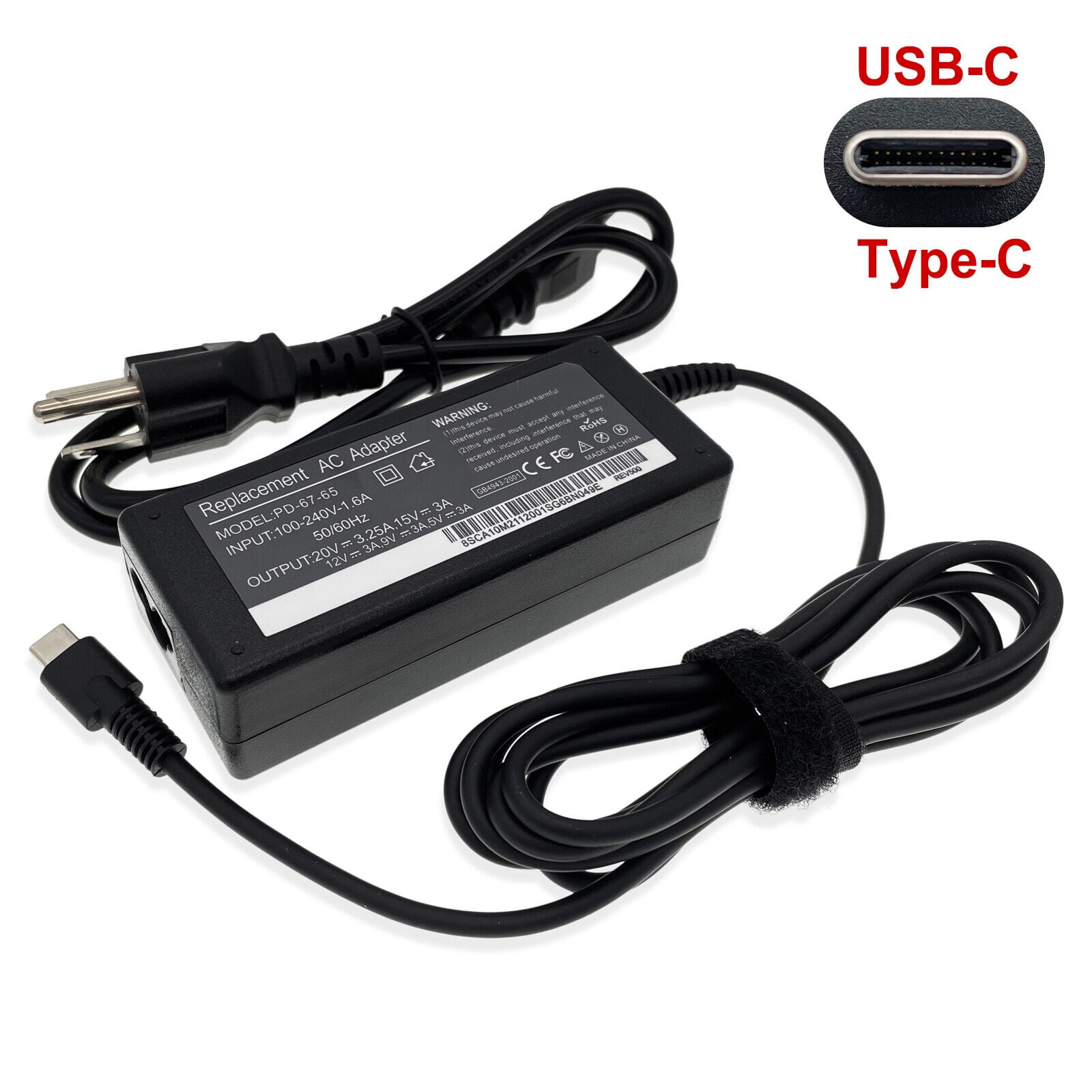 For Dell XPS 13 9305 13 Plus 9320 Laptop Charger USB-C AC Adapter Power ...