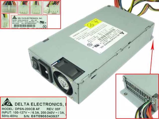 For Delta Electronics DPSN-200CB AF 105K28261 Server Power Supply 200W ...