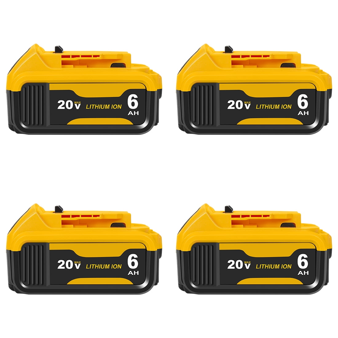 DeWALT 20V MAX XR Power Rechargeable Lithium-Ion 4Ah Battery DCB204 - Two Pack - Walmart.com