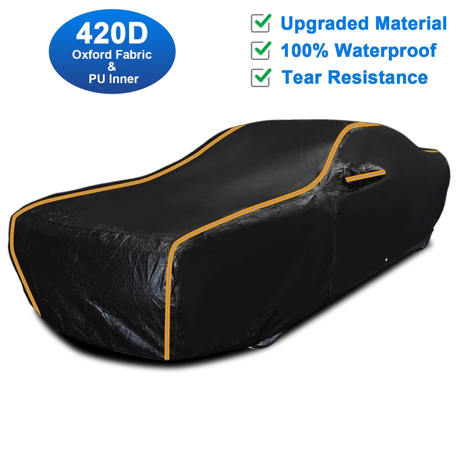 For Dodge Challenger 2000-2014 Car Cover, 420D PU 100% Waterproof Car ...