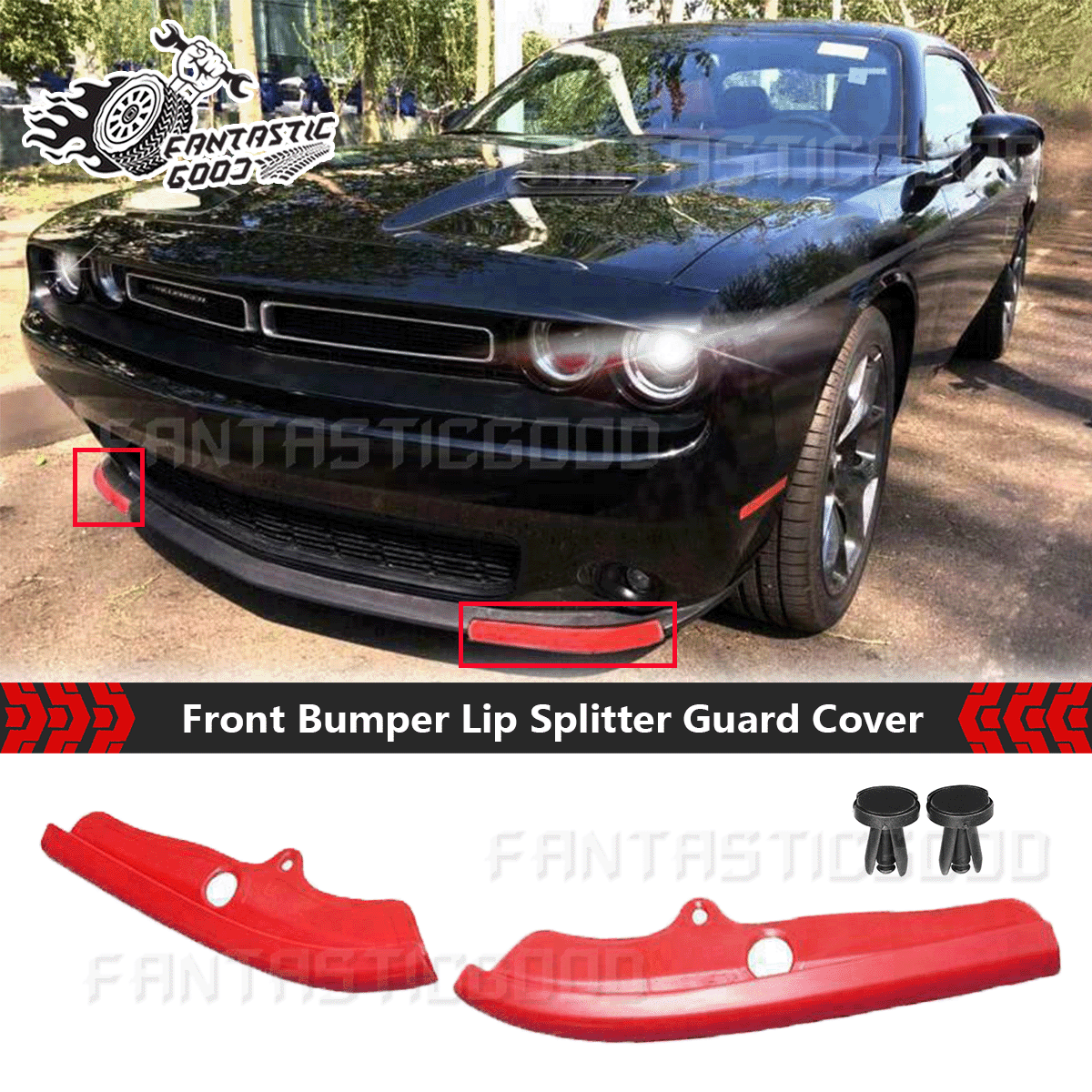 For Dodge Challenger R/T Scat Pack Front Bumper Lip Splitter Spoiler ...
