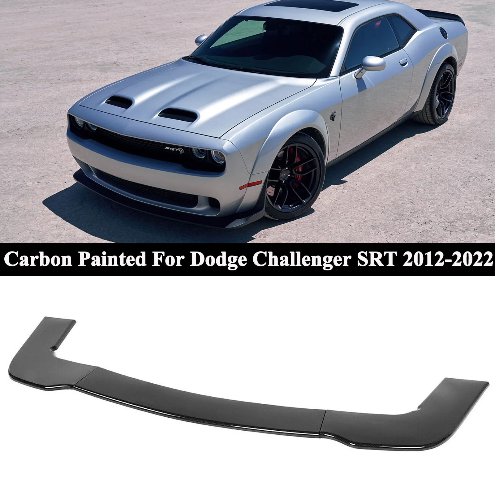 For Dodge Challenger SRT RT 12-22 Carbon Look Front Bumper Lip Spoiler ...