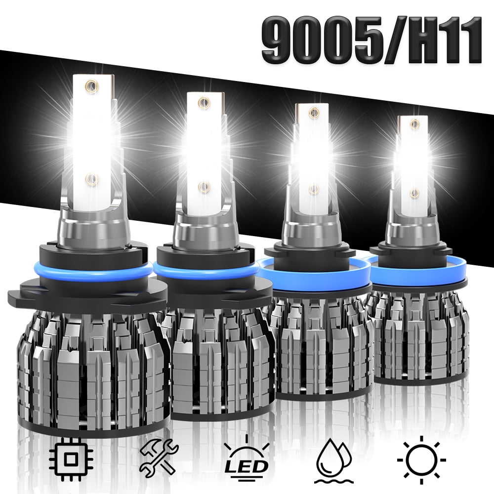 For Dodge Charger 2011-2014 9005+H11 Hi-Lo Beam LED Headlight 4-Pack ...