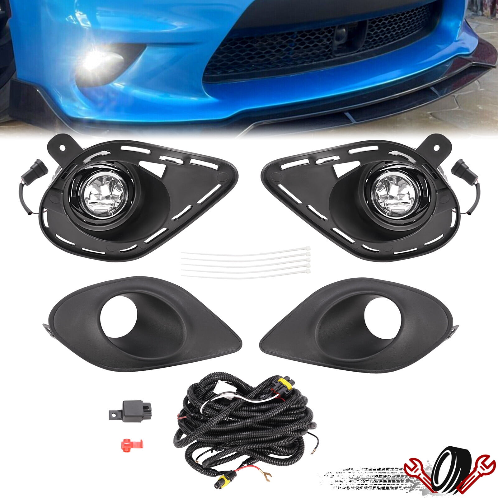 For Dodge Charger SRT 2015-2022 2023 LED Fog Lights Lamps W/Bracket Set ...