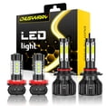 For Dodge Dart 2013-2015 4PC HIR2 9012 LED Headlight 6000K High & Low ...