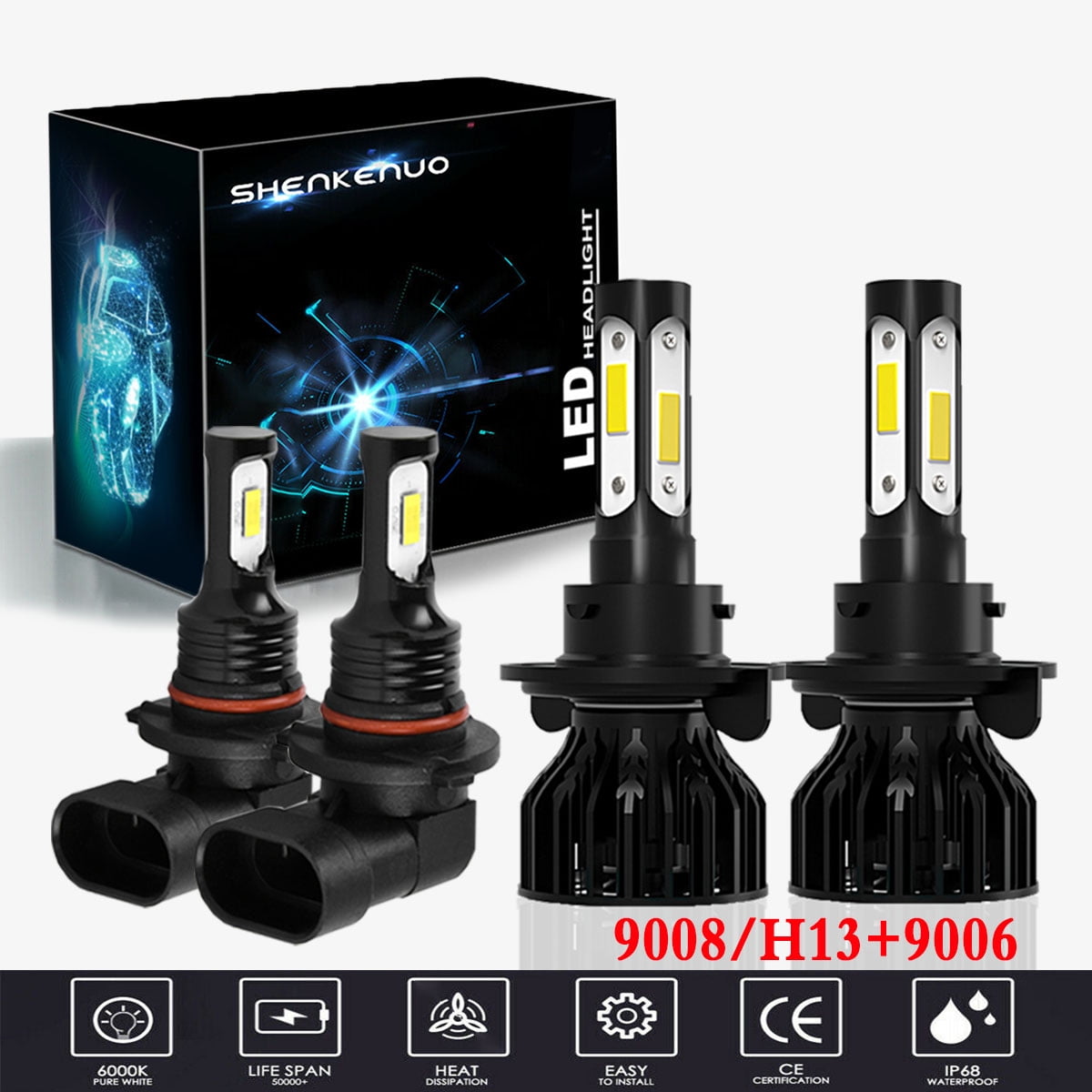 For Dodge Durango 2004 2005 2006 LED Headlight Bulbs,9008/H13 High beam ...