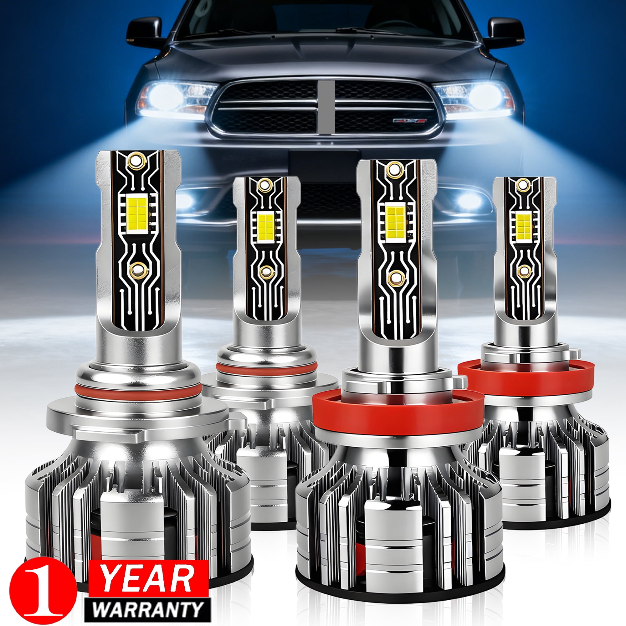 For Dodge Durango 2011-2013 LED Headlight Kit 9005+H11 High Low Beam ...
