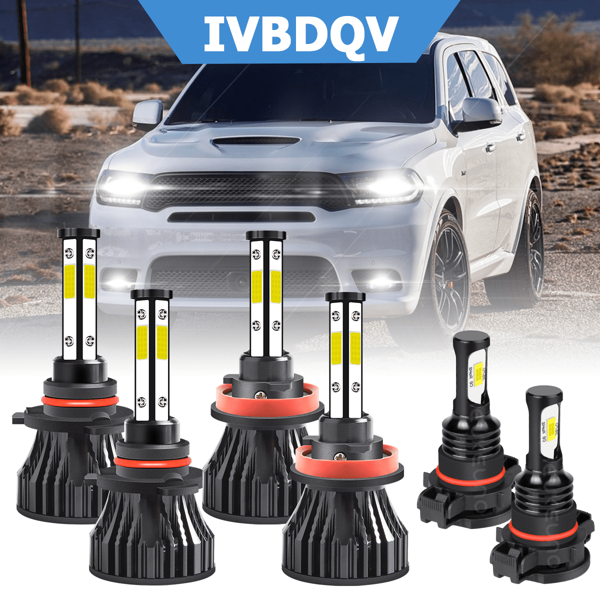 For Dodge Durango 2011-2013 LED Headlights Combo 9005 High+H11 Low ...