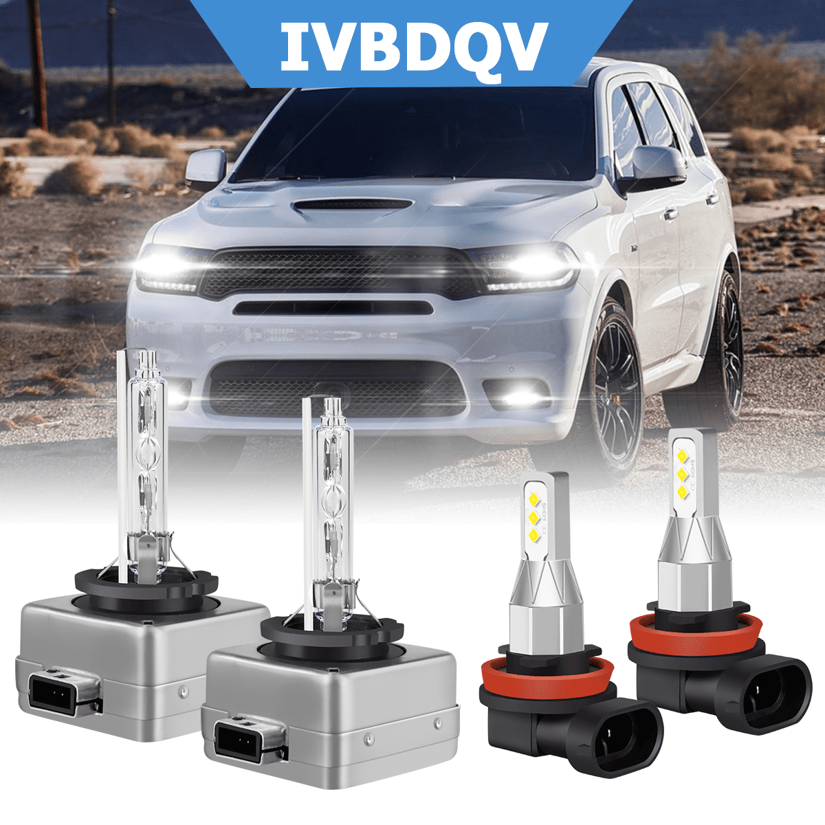 For Dodge Durango 2014-2020 4X Headlights Combo D3S HID High/Low Beam ...