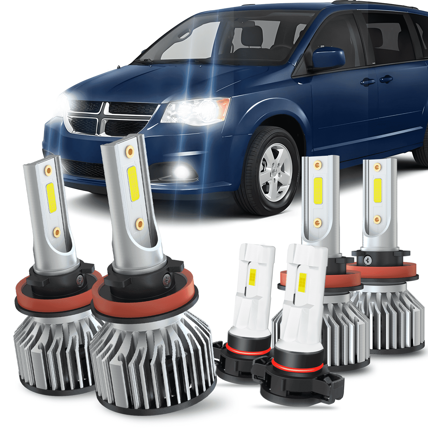 For Dodge Grand Caravan 2011-2019 White LED Headlight Bulbs High Low ...