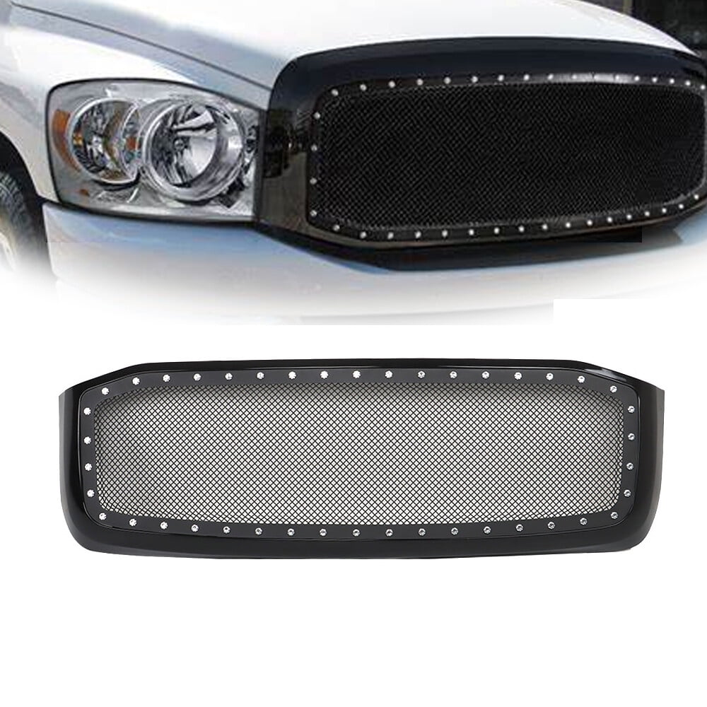 For Dodge Ram 1500 2006-2008 Front Upper Grille Modify Grill Black Mesh ...