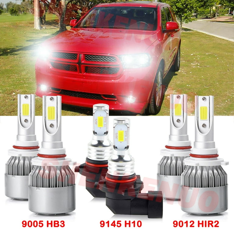 For Dodge Ram 1500 2500 2013 2015 w Projector Led Headlights 12000LM 9005 9012 High Beam Low Beam 9145 Fog Light Led Bulbs 6pc