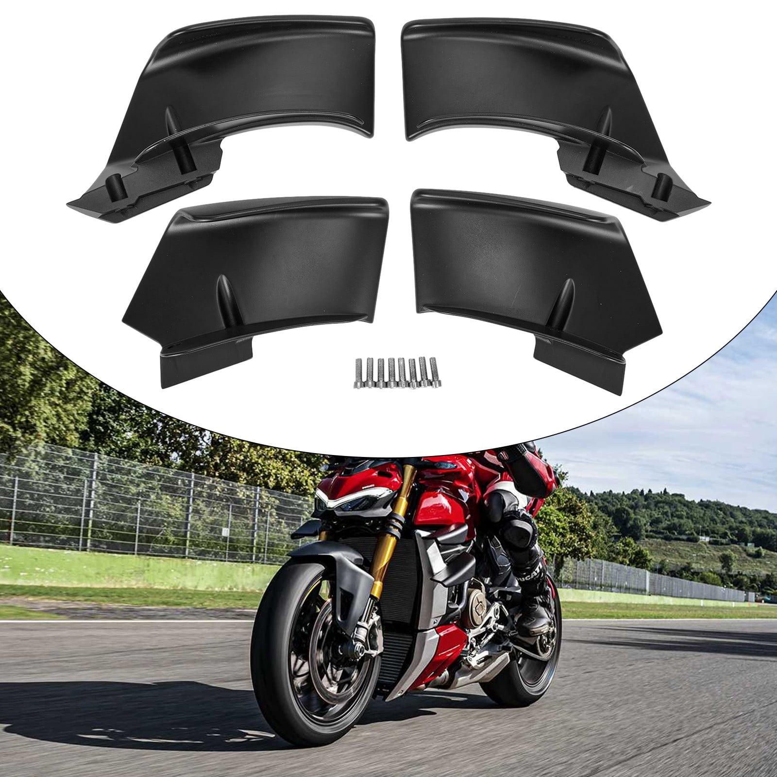 For DUCATI Streetfighter V4 /S/SP V2/S Carbon Fiber Spoiler Fxed ...