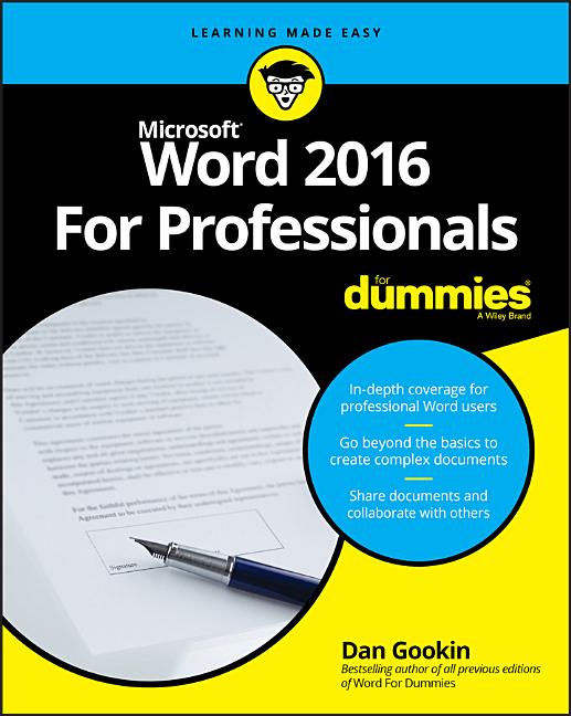 For Dummies (Computers): Word 2016 for Professionals for Dummies ...