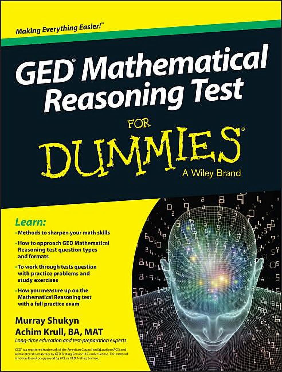 For Dummies GED Mathematical Reasoning Test for Dummies, (Paperback ...