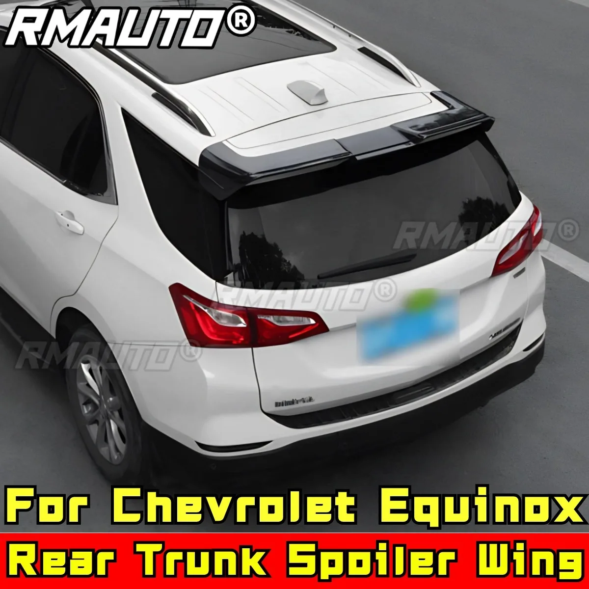 For Equinox Body Kit Rear Trunk Wing Glossy Black Sport Style Rear ...