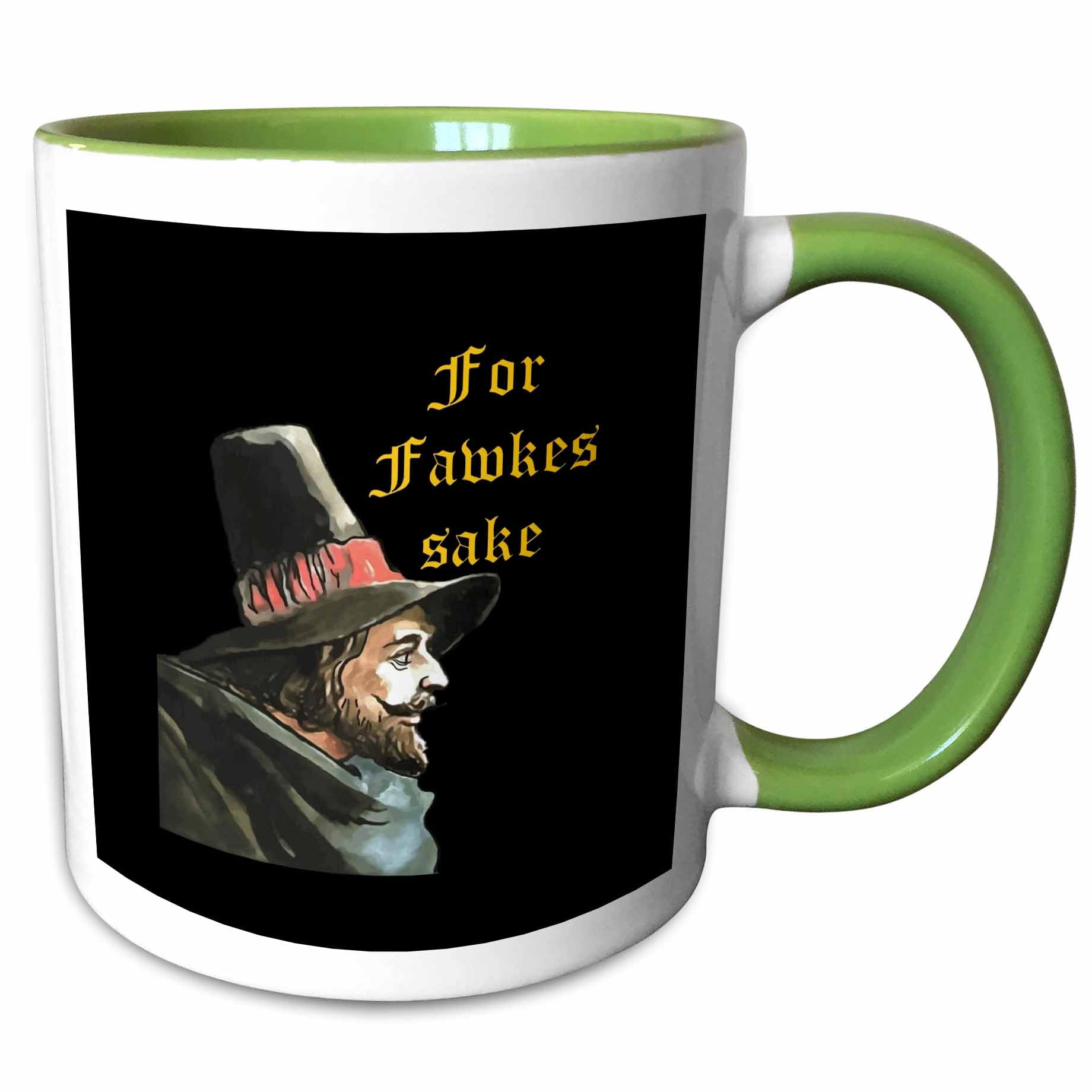 3drose, for Fawkes Sake Bonfire Night Vector Art, 11oz Two-tone Green ...