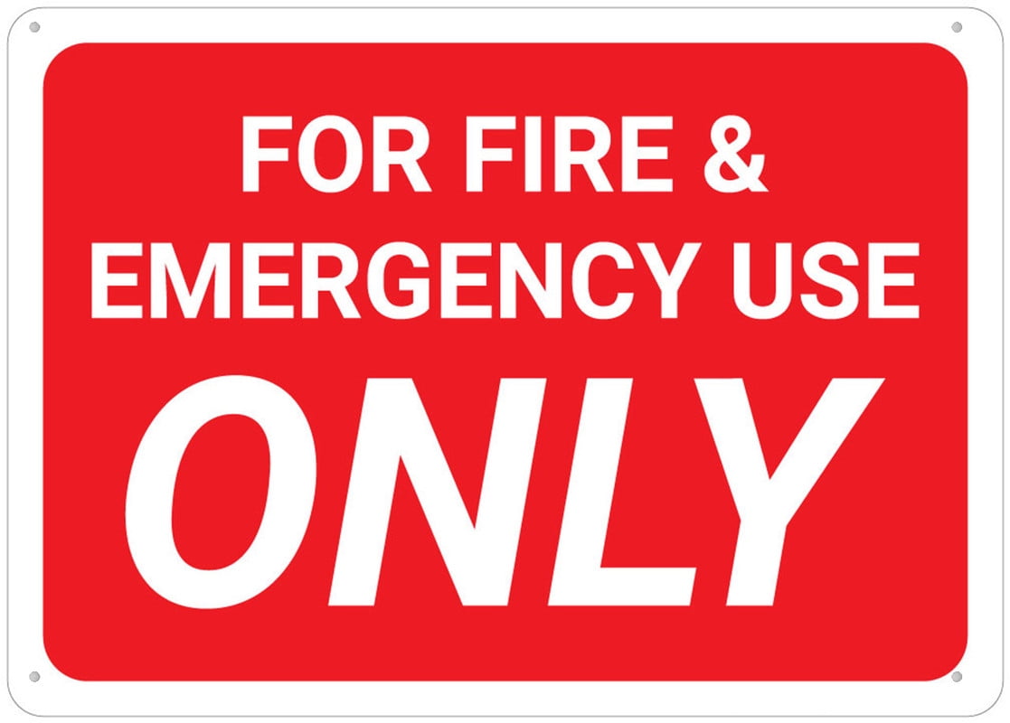For Fire Amp Emergency Use Only Red Background Sign Aluminum 8X12 Inch ...
