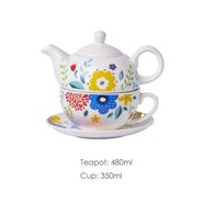 Jewelkeeper Kids Pretend Play Porcelain Tea Pot Toy Set, Blue Polka Dot ...