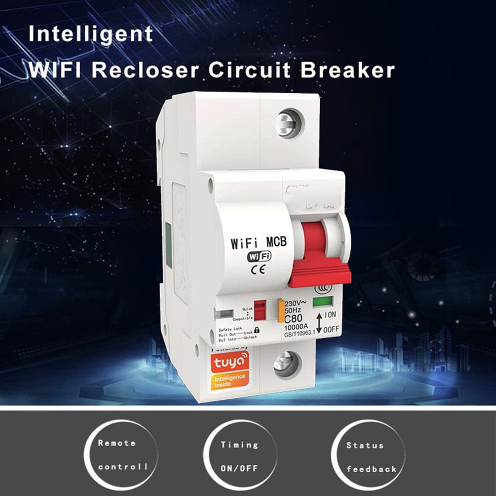 For For Tuya 40A WiFi For Smart Circuit Breaker Automatic Switch ...