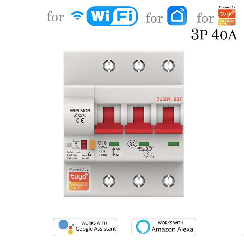 for Tuya 40A Wifi for Smart Circuit Breaker Automatic Switch Overload ...