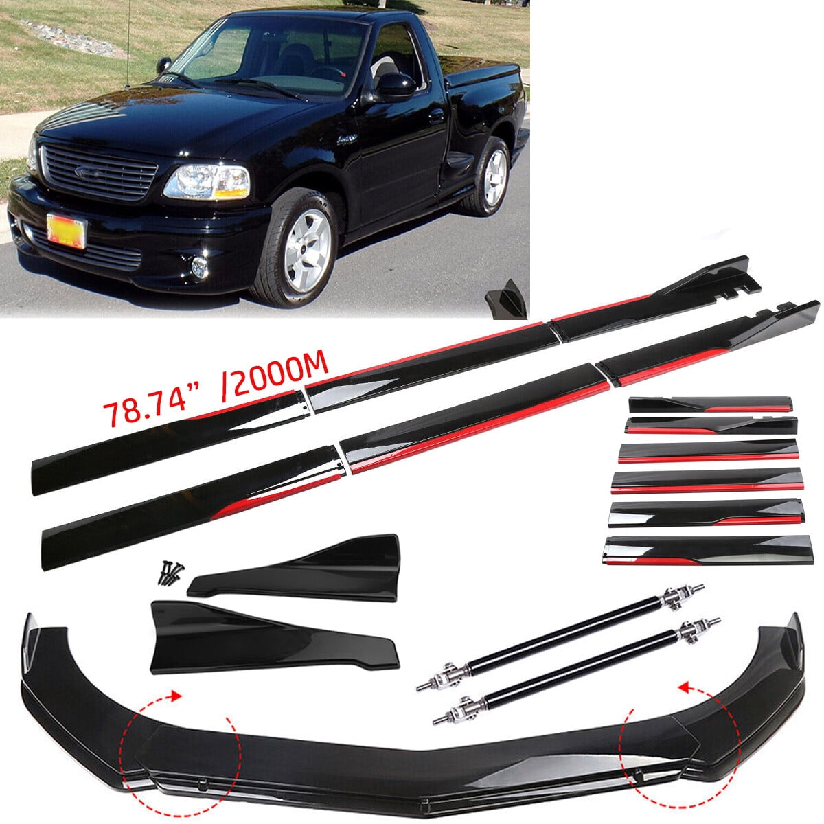 For Ford-150 SVT Front Rear Bumper Lip Spoiler Splitter Body Kit Side ...