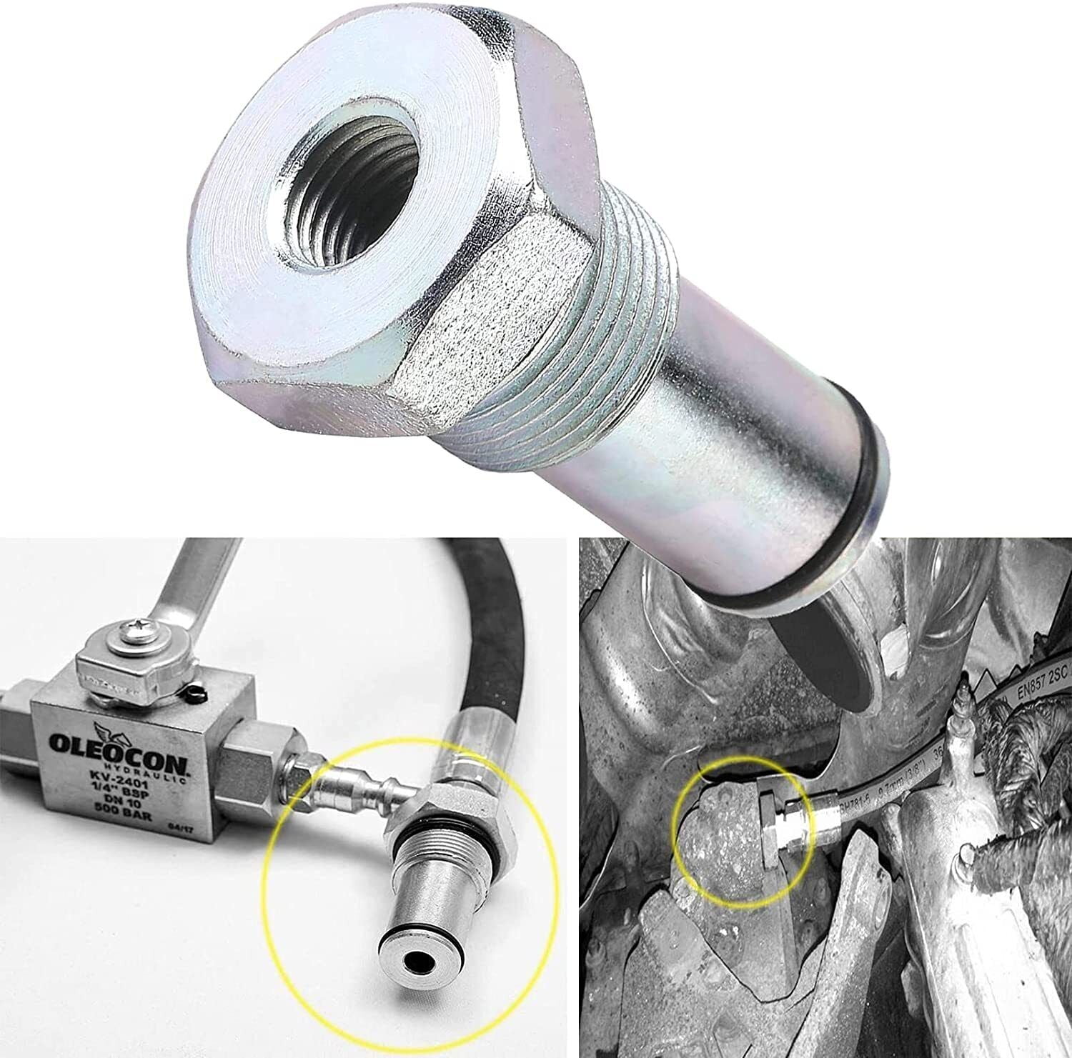 For Ford 6.0L Pressure Oil Pump IPR Air Valve Test Fitting Steel Silver ...