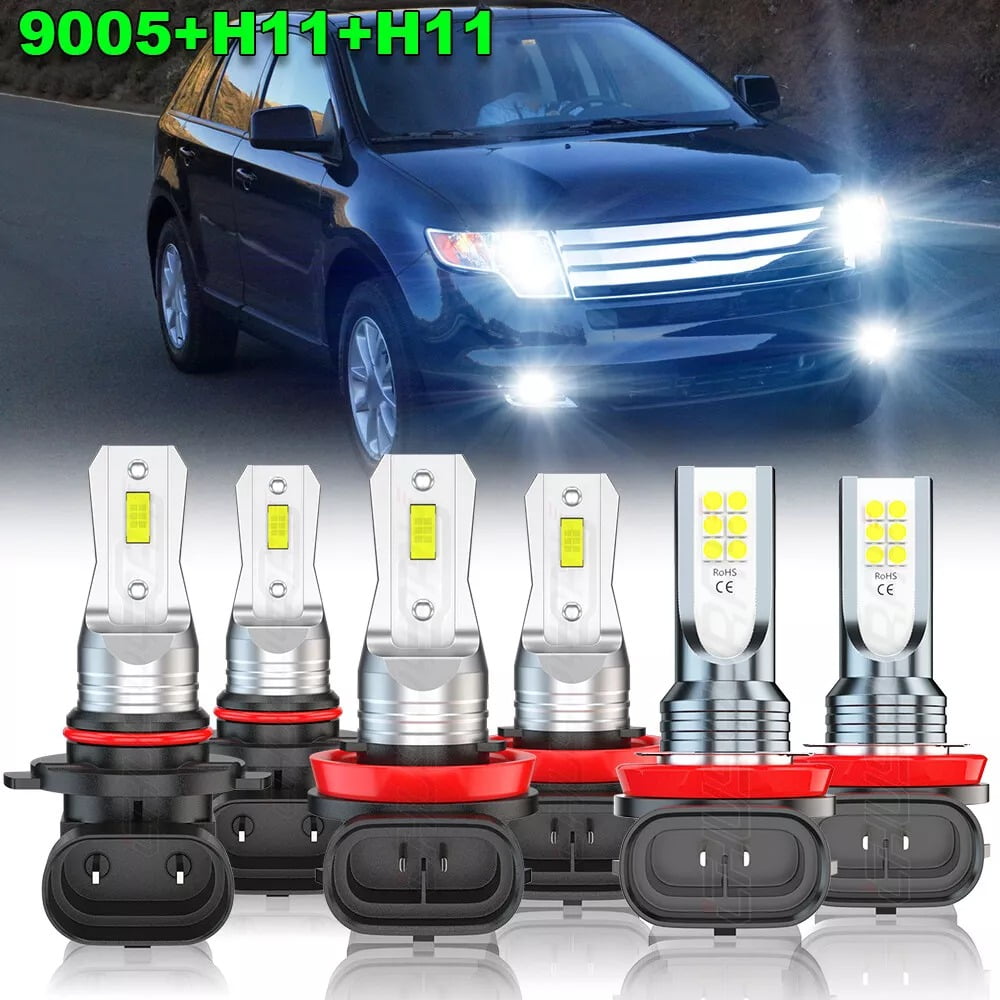 For Ford Edge 2007 2008 2009 2010 LED Headlight Hi-Lo Beam + Fog Light ...
