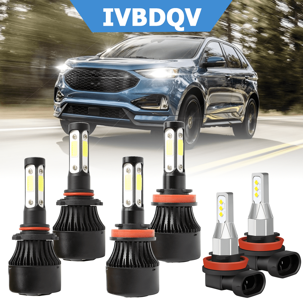 For Ford Edge 2007-2010 LED Headlights Combo High Low Beam + Fog Light ...