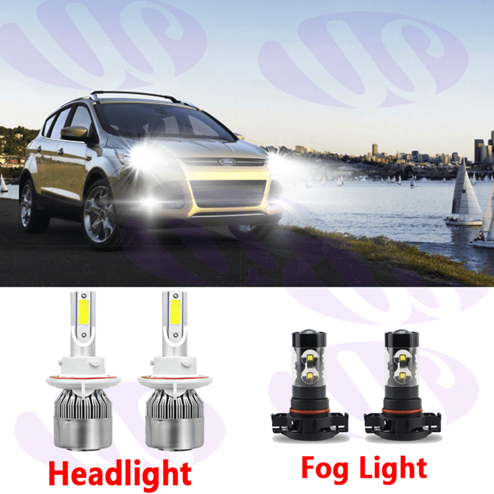 For Ford Escape 2008-2012 - 4PC 6000K Combo LED Headlight + Fog Light ...