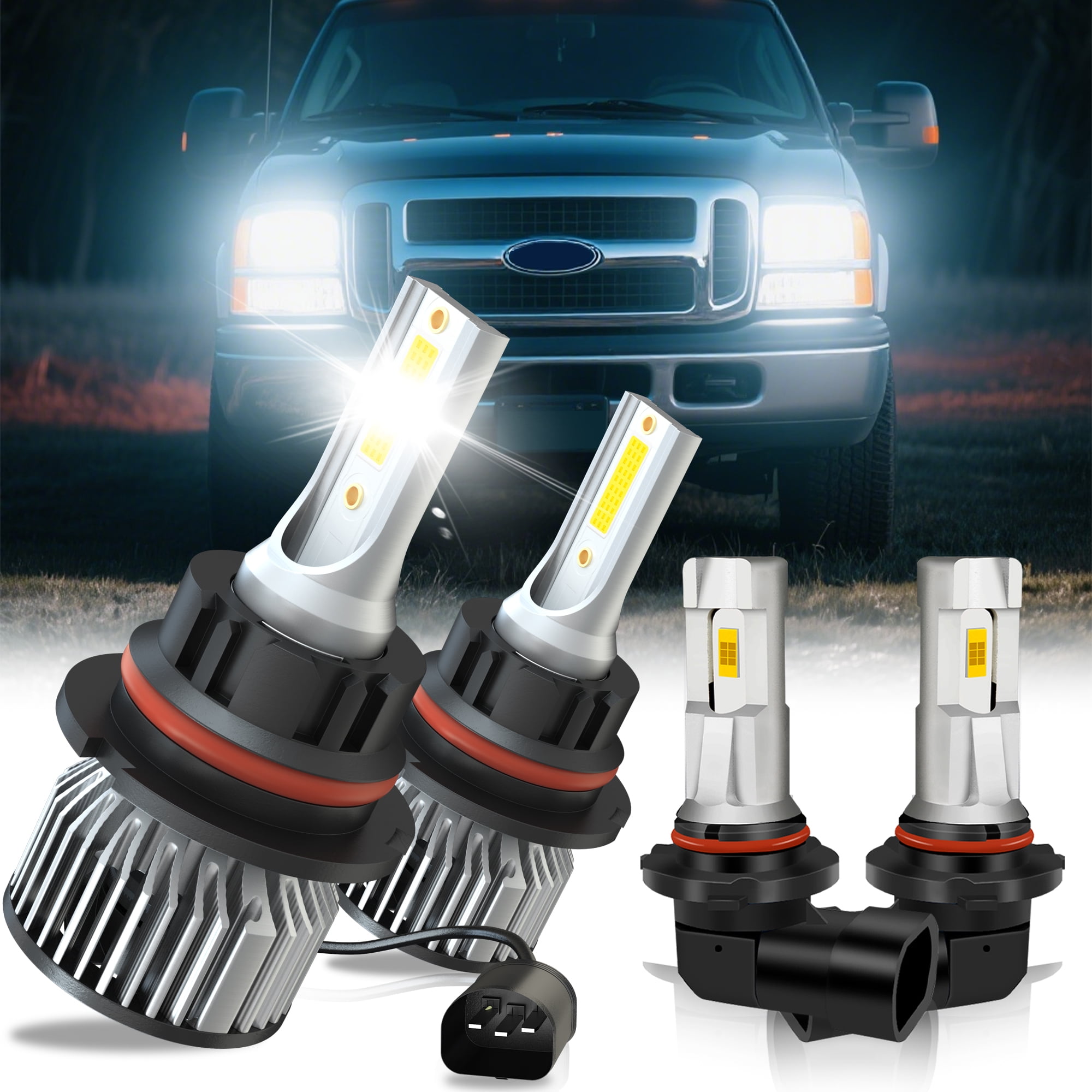 For Ford Excursion 2000-2004 LED Headlight Bulbs,9007/HB5 High beam and ...