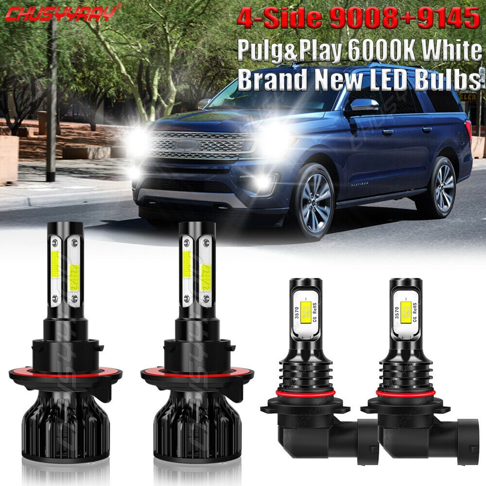 For Ford Expedition 2007-2013 2014 4-Sides LED Headlights Hi/Lo+ Fog ...