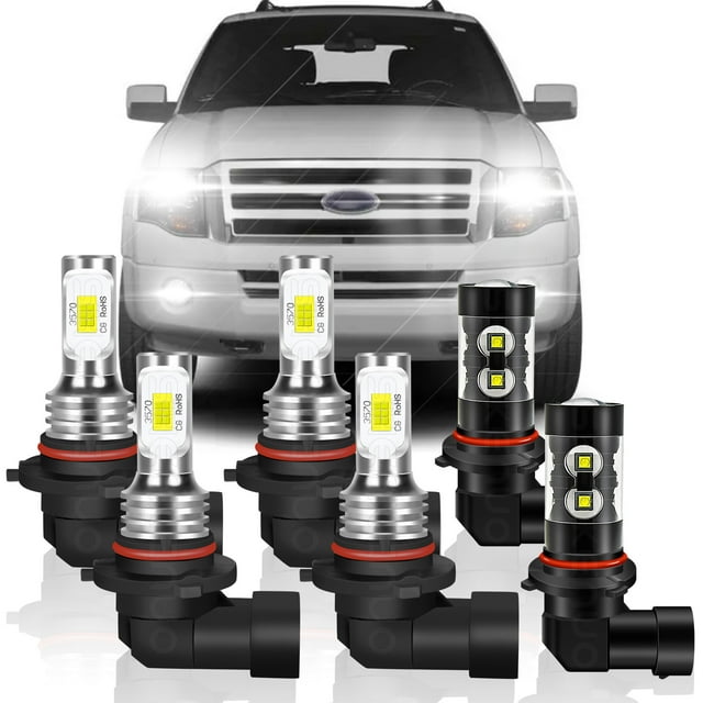For Ford Expedition Explorer 2003 2004 2005 2006 LED Headlight Fog ...