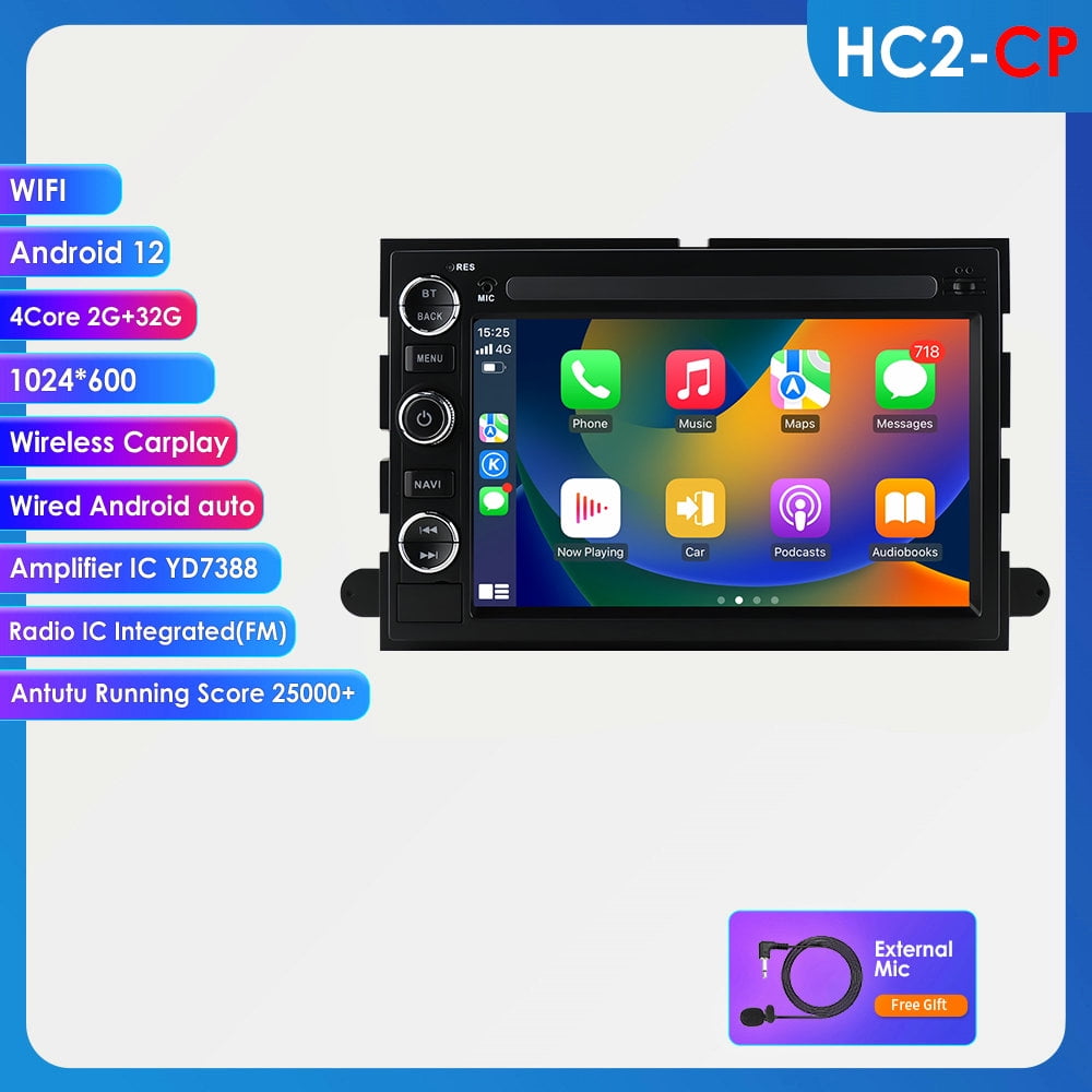 For Ford Explorer E150 E250 Mustang Escape 7" Android 12 Wifi Carplay 2+32GB Car Stereo GPS ...