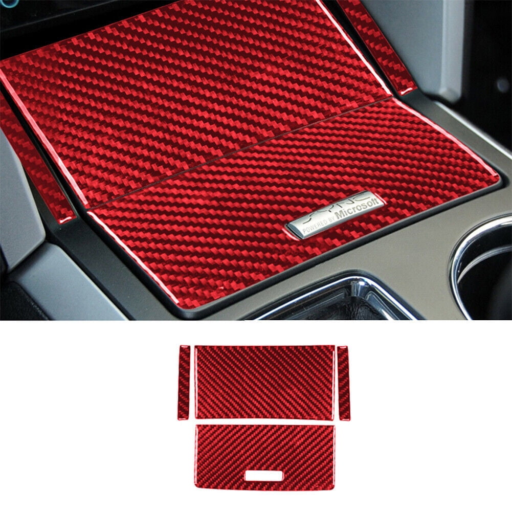 For Ford Explorer Red Carbon Fiber Interior Floor Console Compartment ...