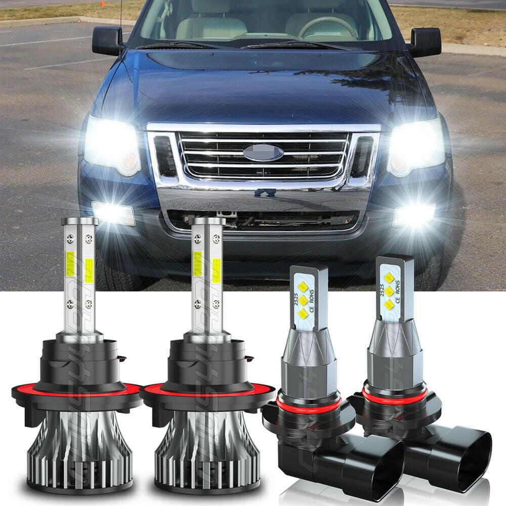 Ford Explorer Sport Trac 2007-2008 LED Headlight High-Low Beam & Fog ...