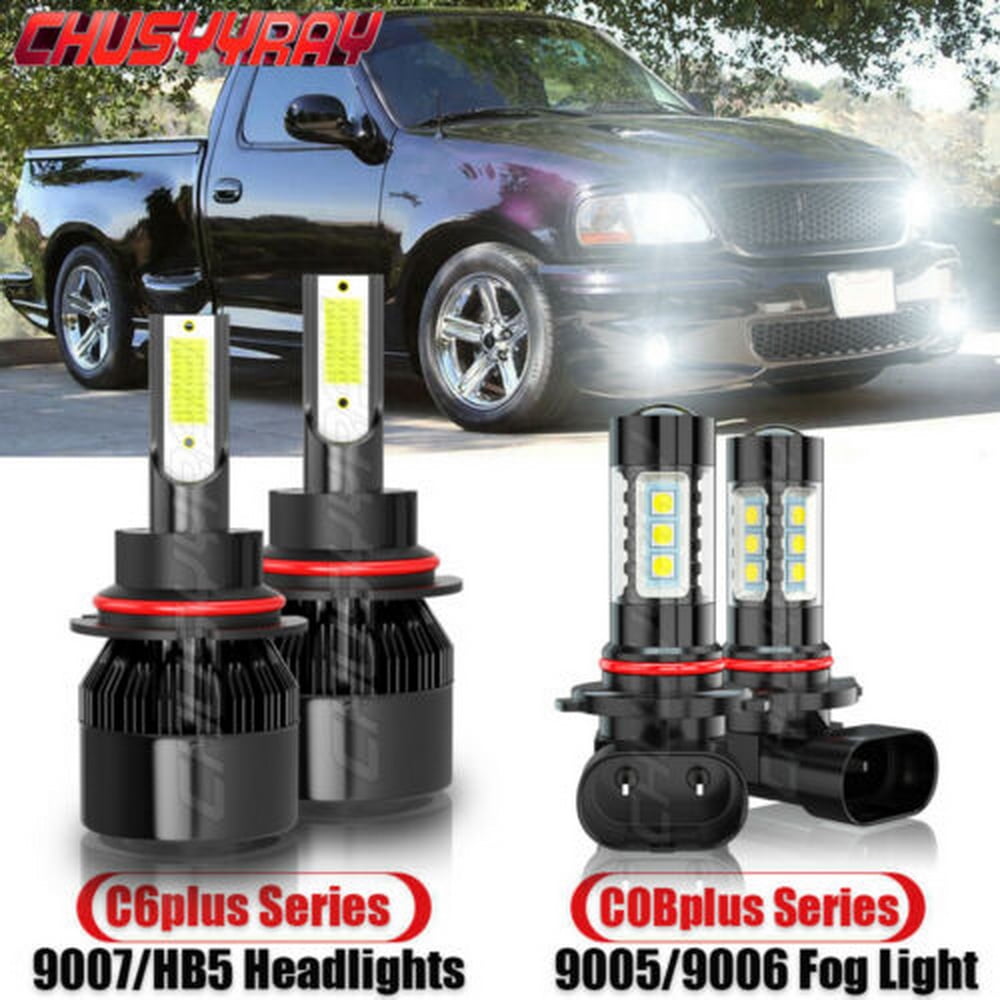 For Ford F 150 1999-2003 LED Headlight High/Low Beam + Fog Light Combo ...