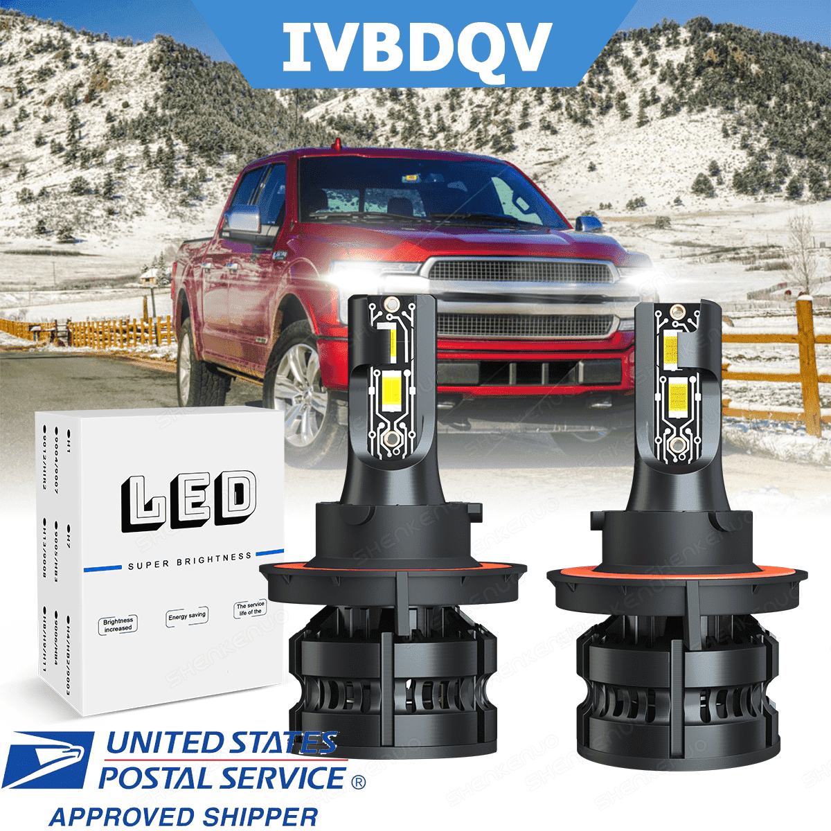For Ford F-150 2004-2014 H13 LED Headlight Bulbs Hi/Lo Beam 6000K 2Pcs ...