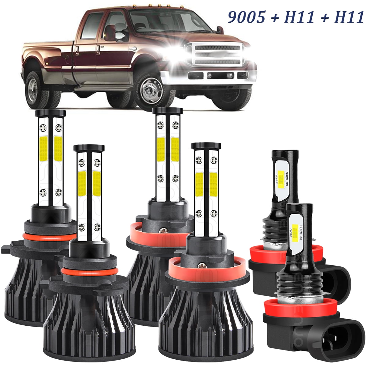 For Ford F150 2015 2016 2017 Combo LED Headlight High/Low Beam + Fog ...