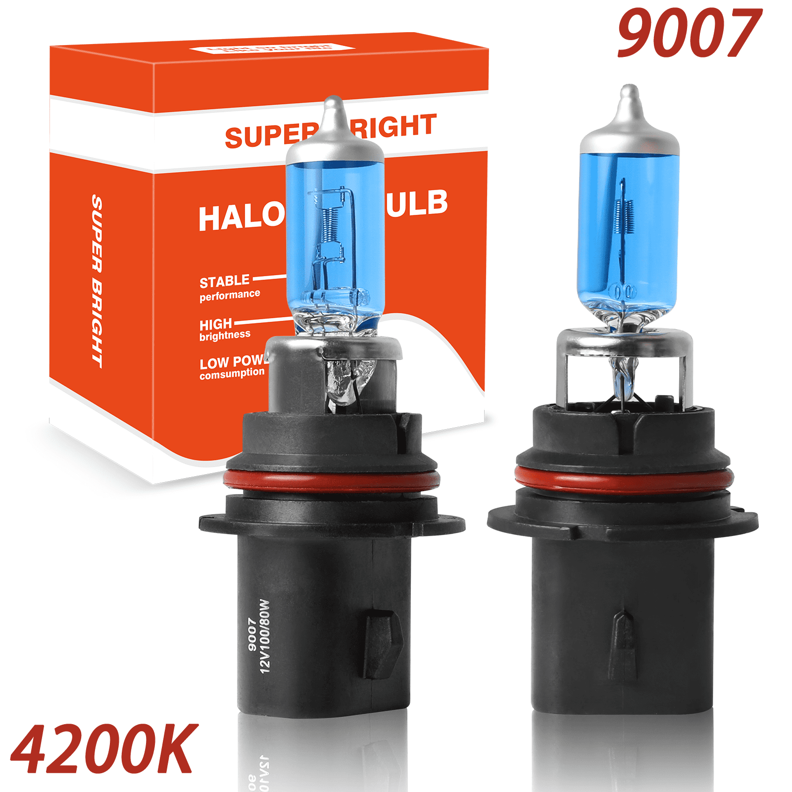 For Ford F150 F250 1997-2000 Halogen Headlight Bulbs Pair 9007 High/Low ...