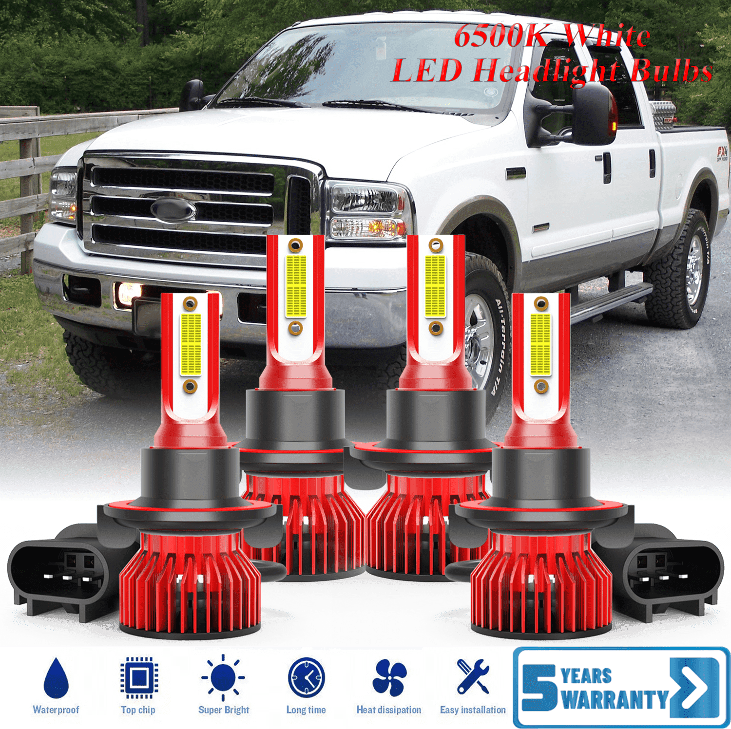 For Ford F250 F350 2017 2018 2019 2020 - 4X LED High Low Beam Headlight ...