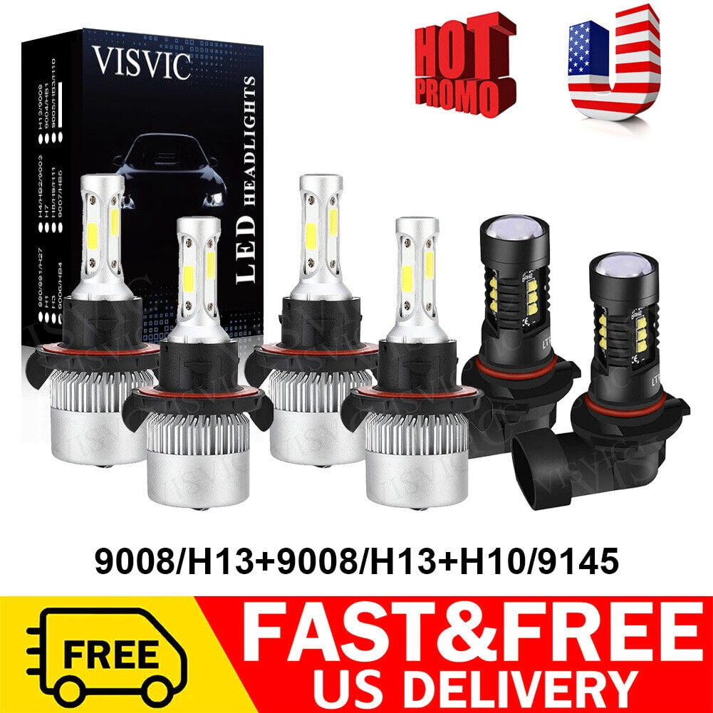For Ford F250 F350 F450 2005-2019 6pc White LED Headlight +Fog Light ...