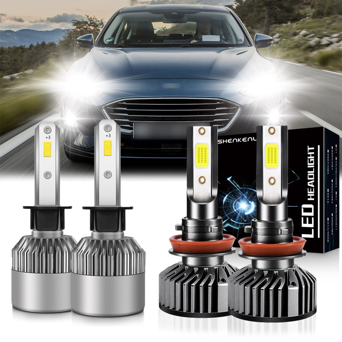 LED Assembly for Ford FOCUS 2012-2018 Headlights, H1 High Beam+H11 Low ...