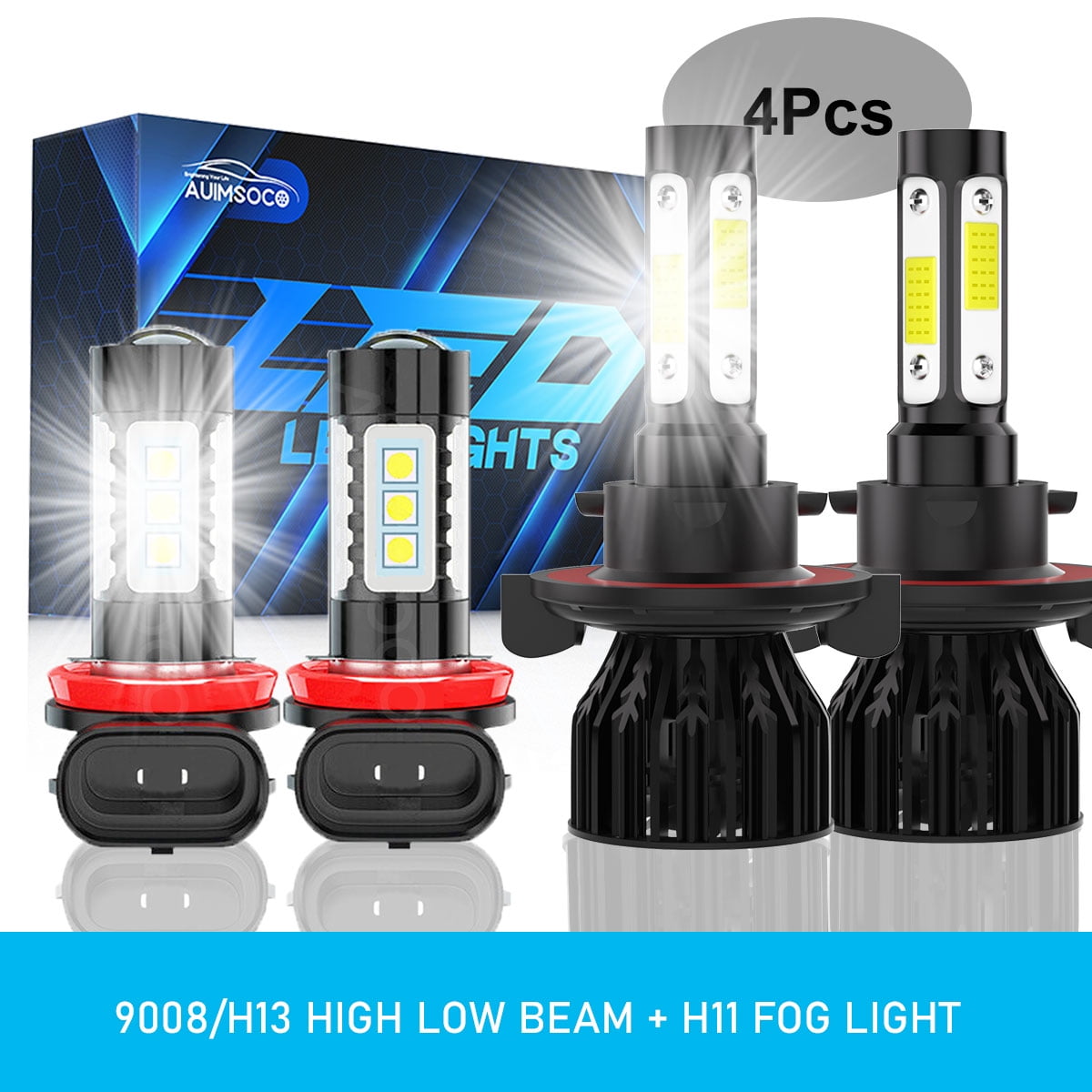 For Ford Flex 2009-2019 white LED Headlight Hi-Lo Beam + Fog Light 4 ...