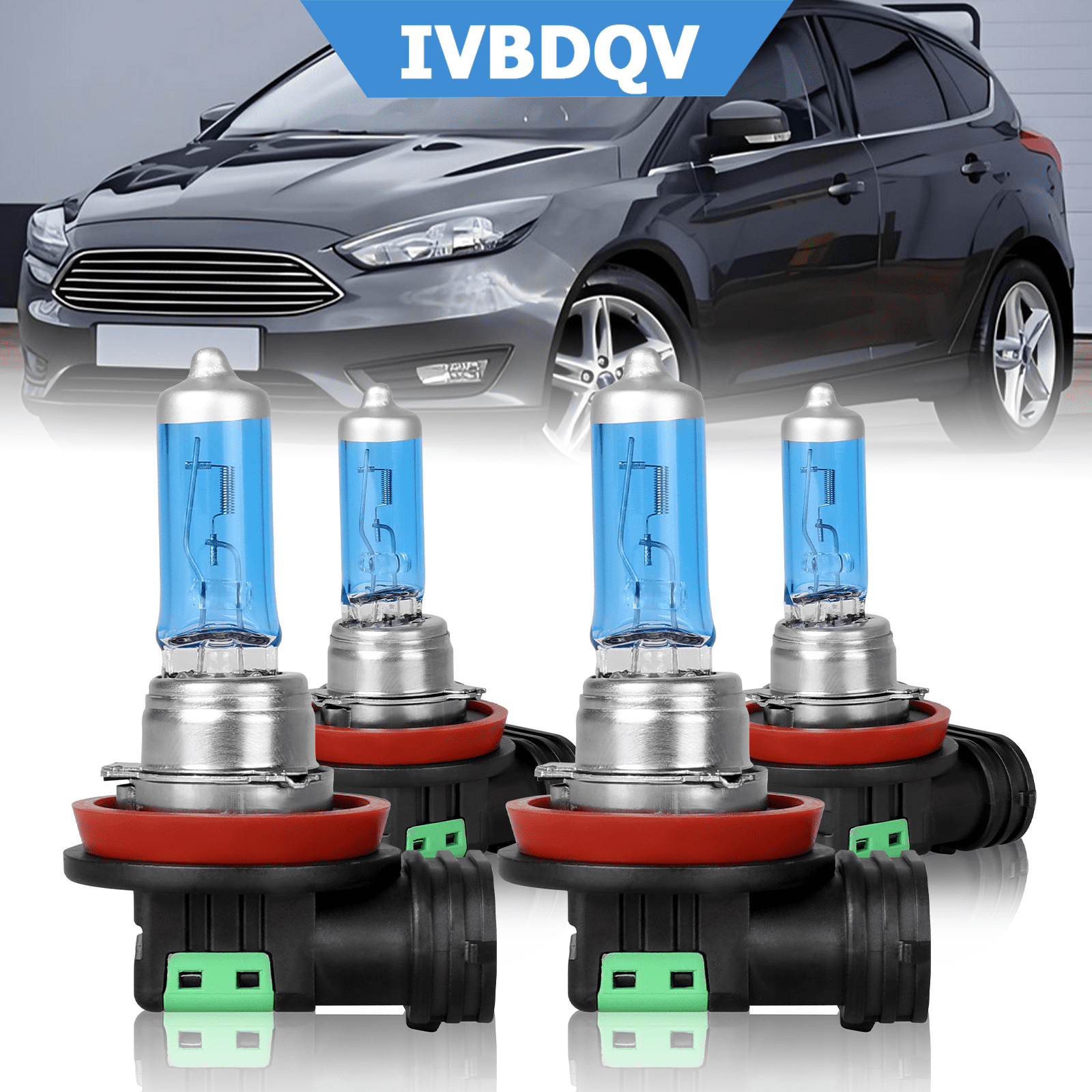 For Ford Focus 2012-2018, H9/H11 High Beam + H11 Low Beam Halogen Light ...