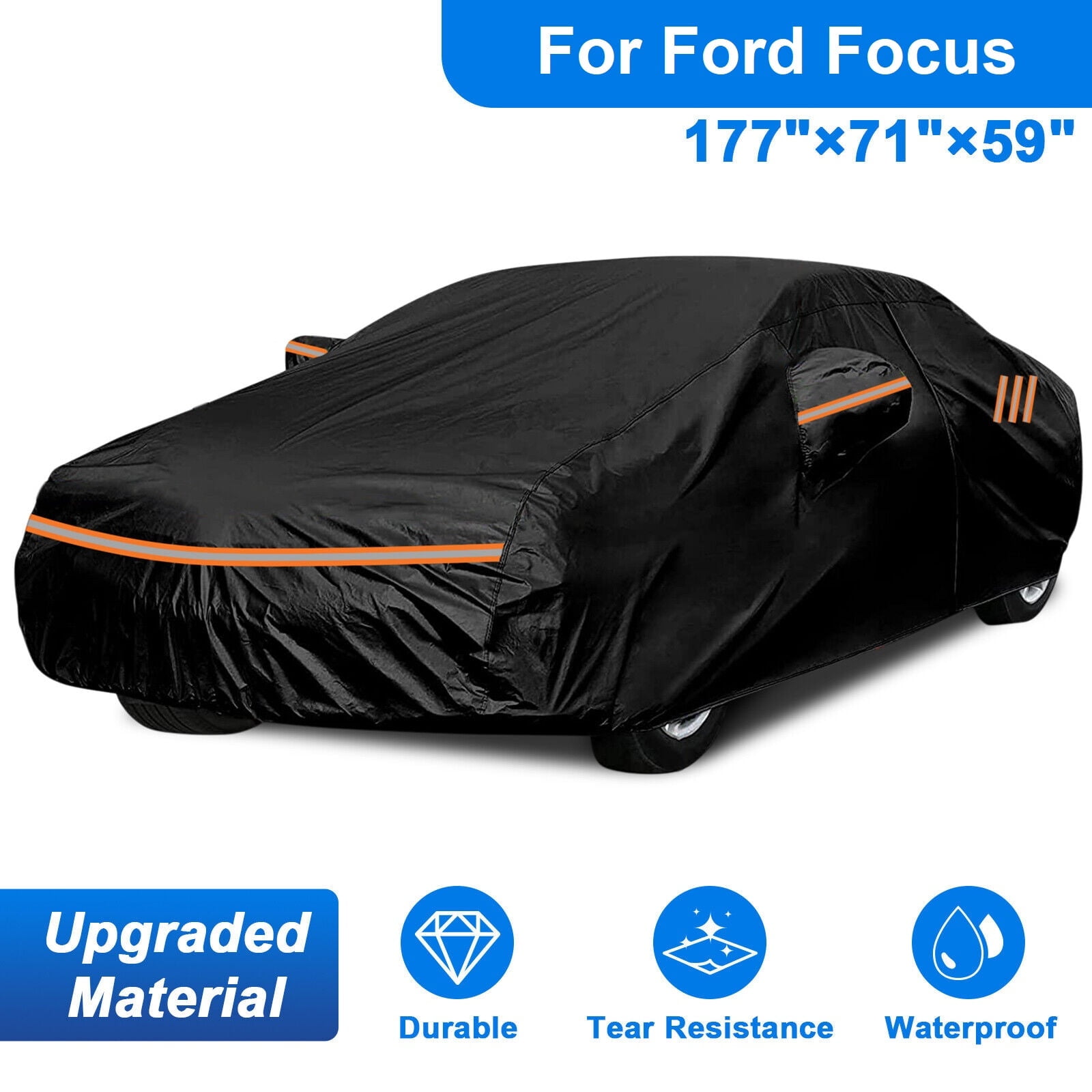 FANOTEK Sedan Car Cover, Waterproof Outdoor Protection, For Ford Focus ...
