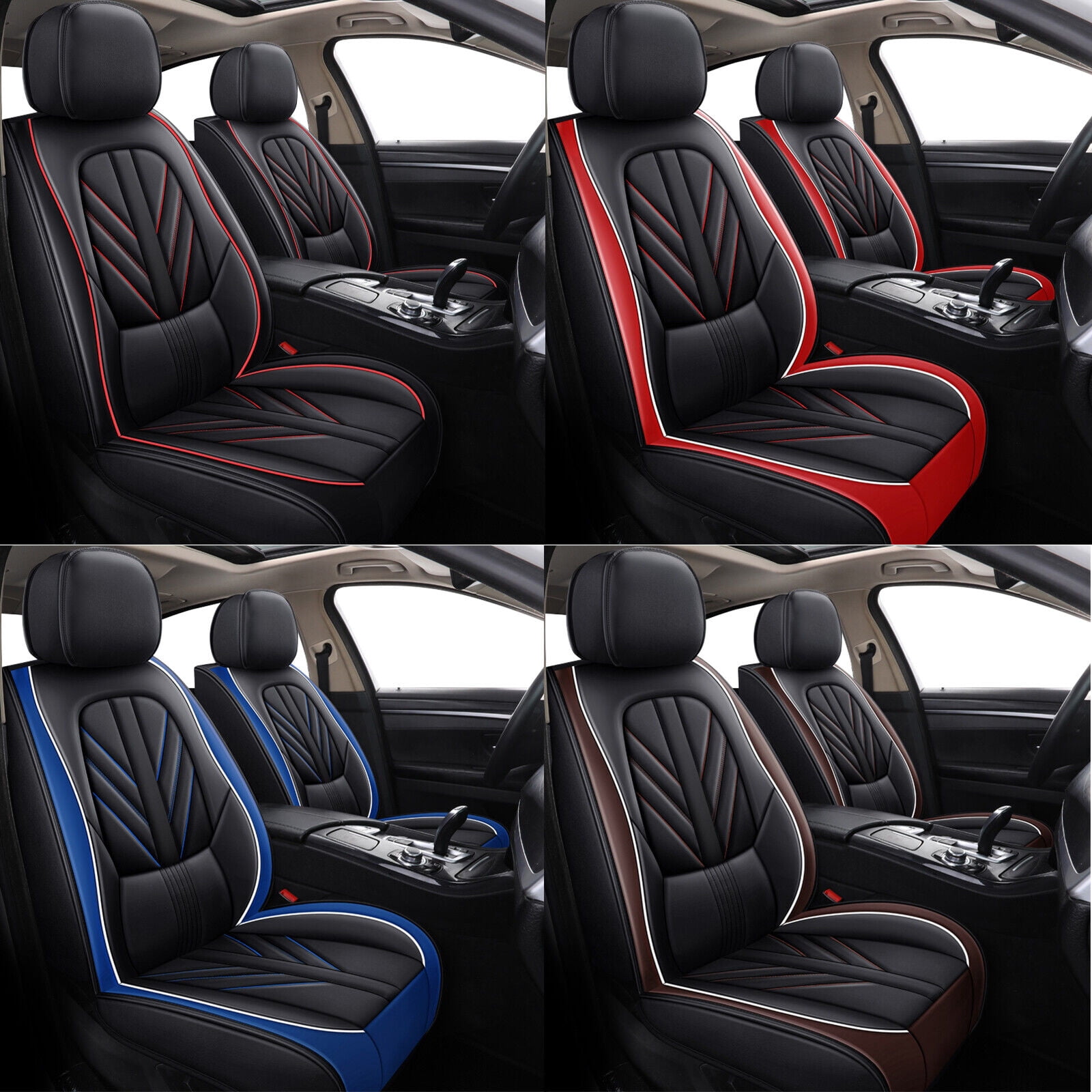For Ford Focus Car Seat Covers, 5 Seats Breathable Pu Leather Auto ...