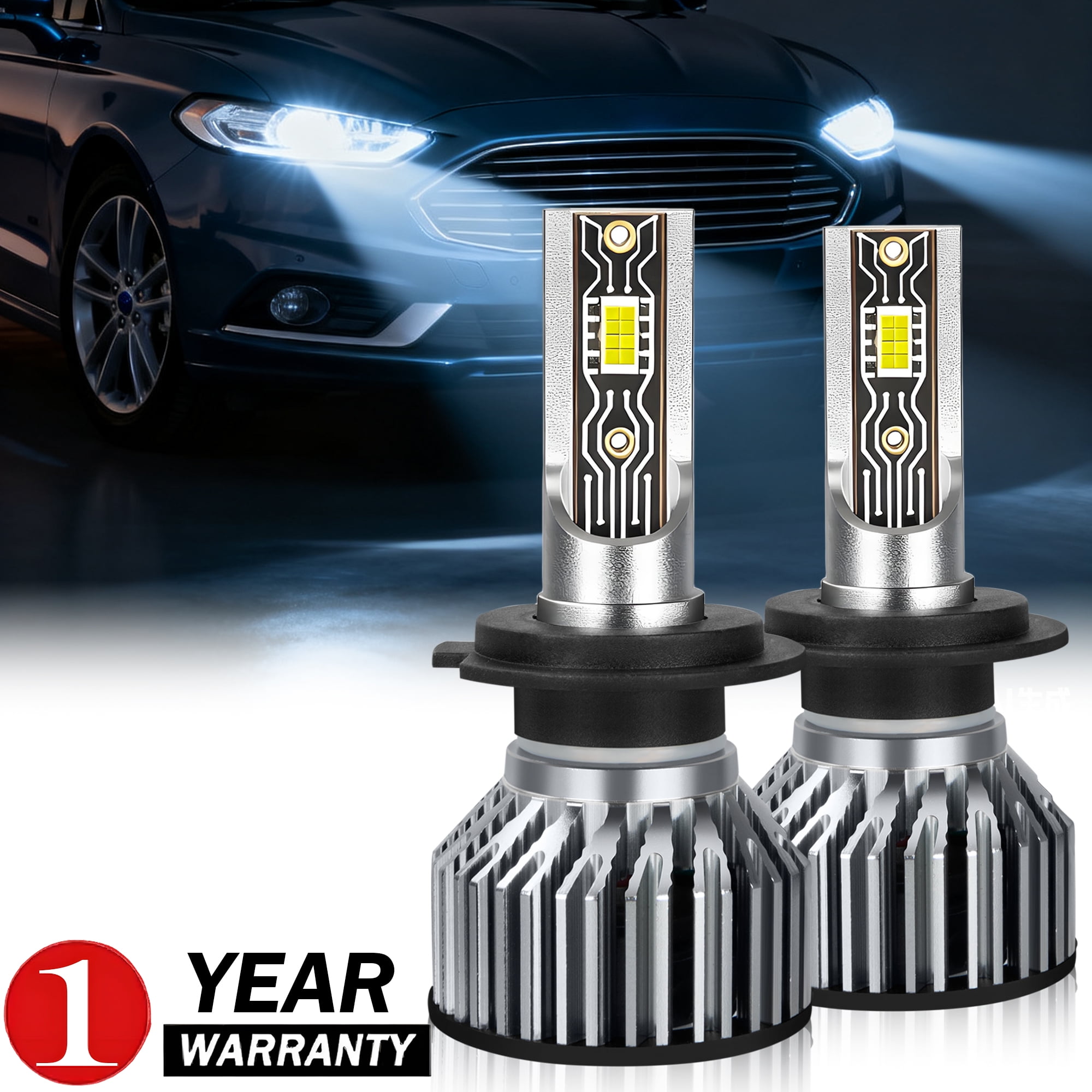 For Ford Fusion 2006-2016 H7 LED Headlights, Super Bright White, High ...