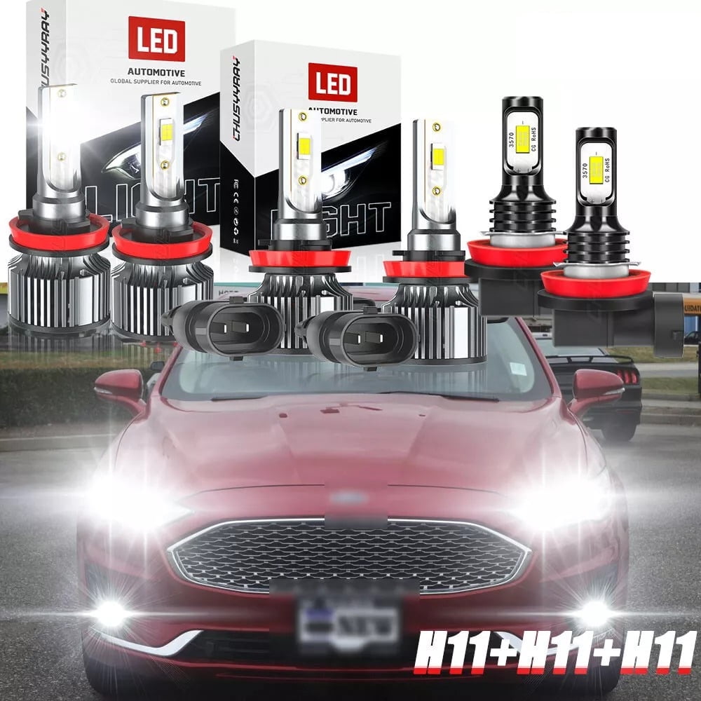 For Ford Fusion 2018 2019 2020 - 6x Combo LED Headlight Hi-Lo Beam ...